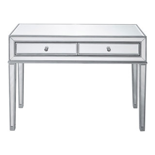 Desk 42" W X 18" D X 30" H, Antique Silver Paint - Transitional - Desks ...