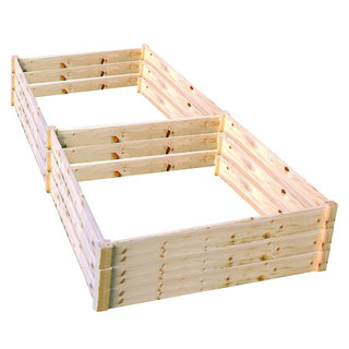 Raised Garden Bed, Fir Wood Construction In Natural Finish, Stackable ...