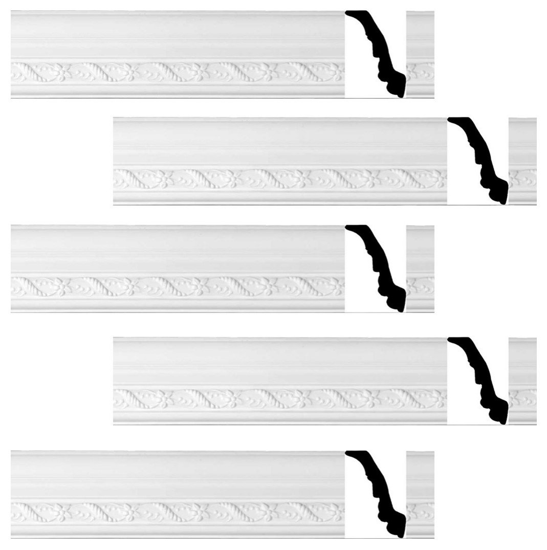 Cornice White Urethane Emma Design 5 Pieces Totaling 465" Length ...