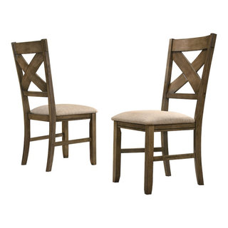 Raven Wood Fabric Upholstered Dining Chair Set of 2 - Contemporary ...