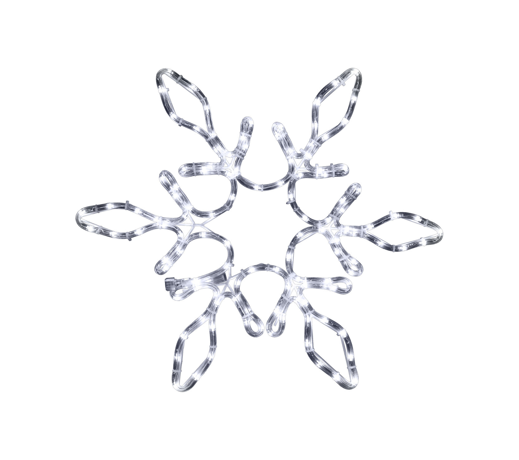 24" Pure White LED Snowflake With Star In The Middle - Contemporary ...