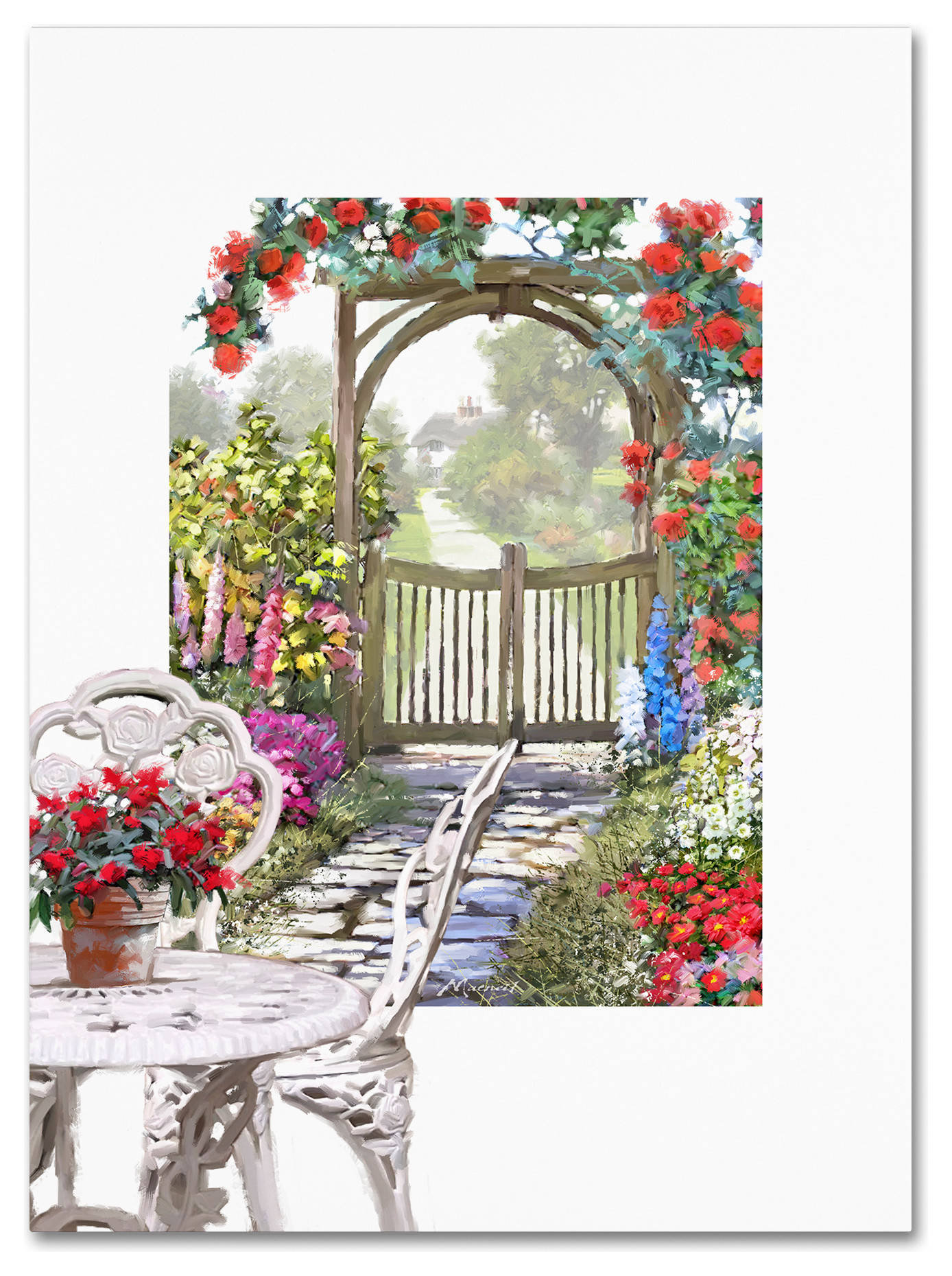 The Macneil Studio 'Garden Archway' Canvas Art, 19"x14" - Contemporary ...