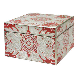 Reverse Painted Mirror Box, Medium, Tomato - Contemporary - Jewelry ...