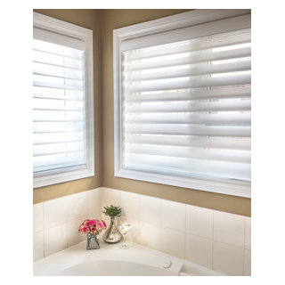 Sheer Linen Roller Shades and Maxxmar Sunset (Zebra) Shades ...