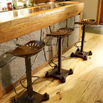 Aviator Adjustable Height Bar Stool, Leather and Metal - Contemporary ...