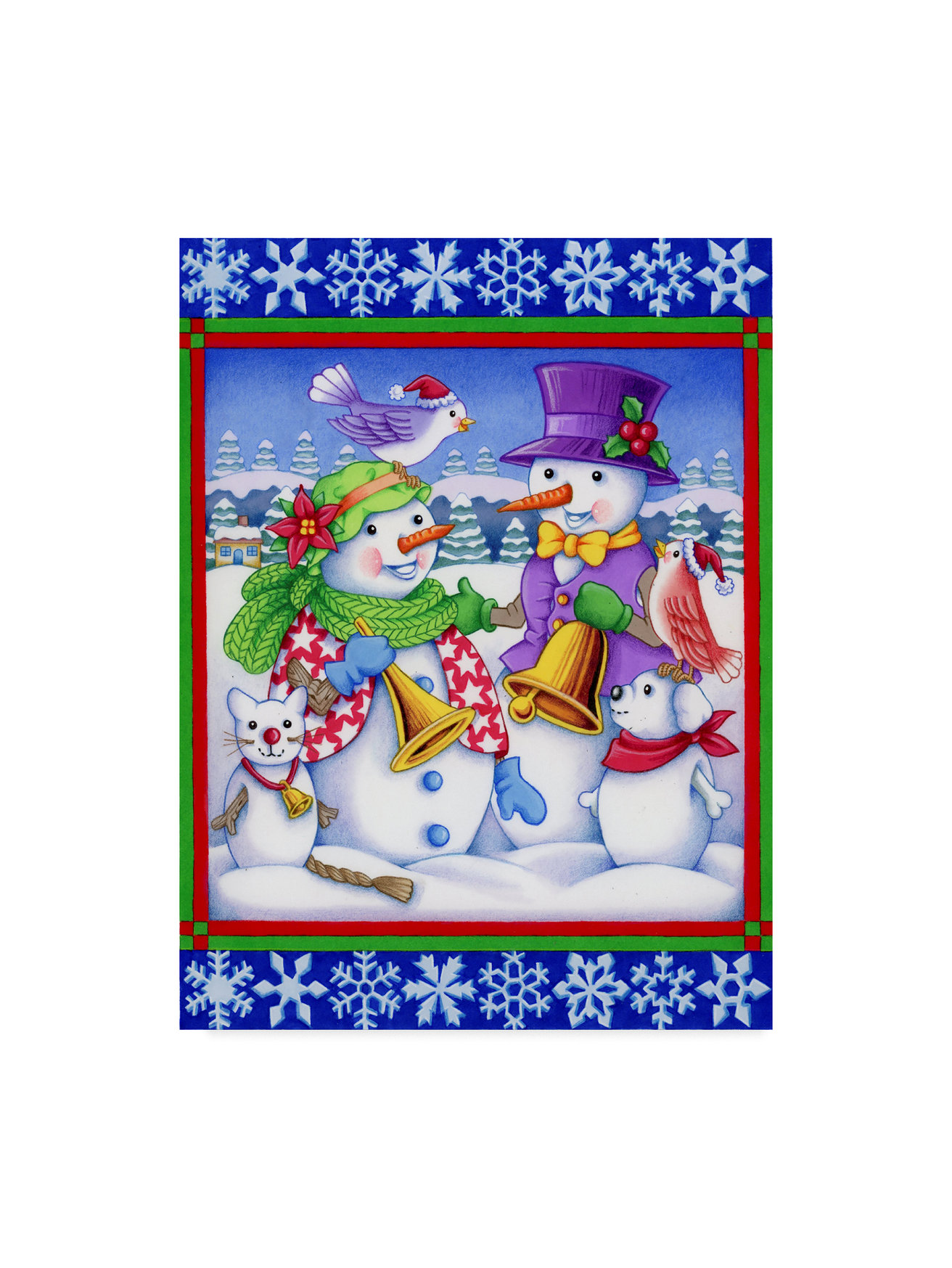 Kimura Designs 'Snowmen' Canvas Art, 47"x35" - Contemporary - Prints And Posters - by Trademark ...