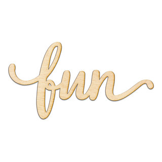 Fun Script Wood Word Wall Art Sign, 12" wide x 6" tall - Contemporary ...