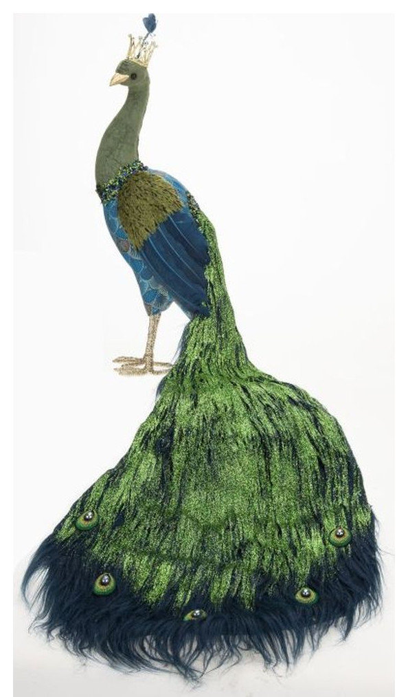Mark Roberts 2021 Elegant Peacock Green 32'' Figurine - Contemporary ...