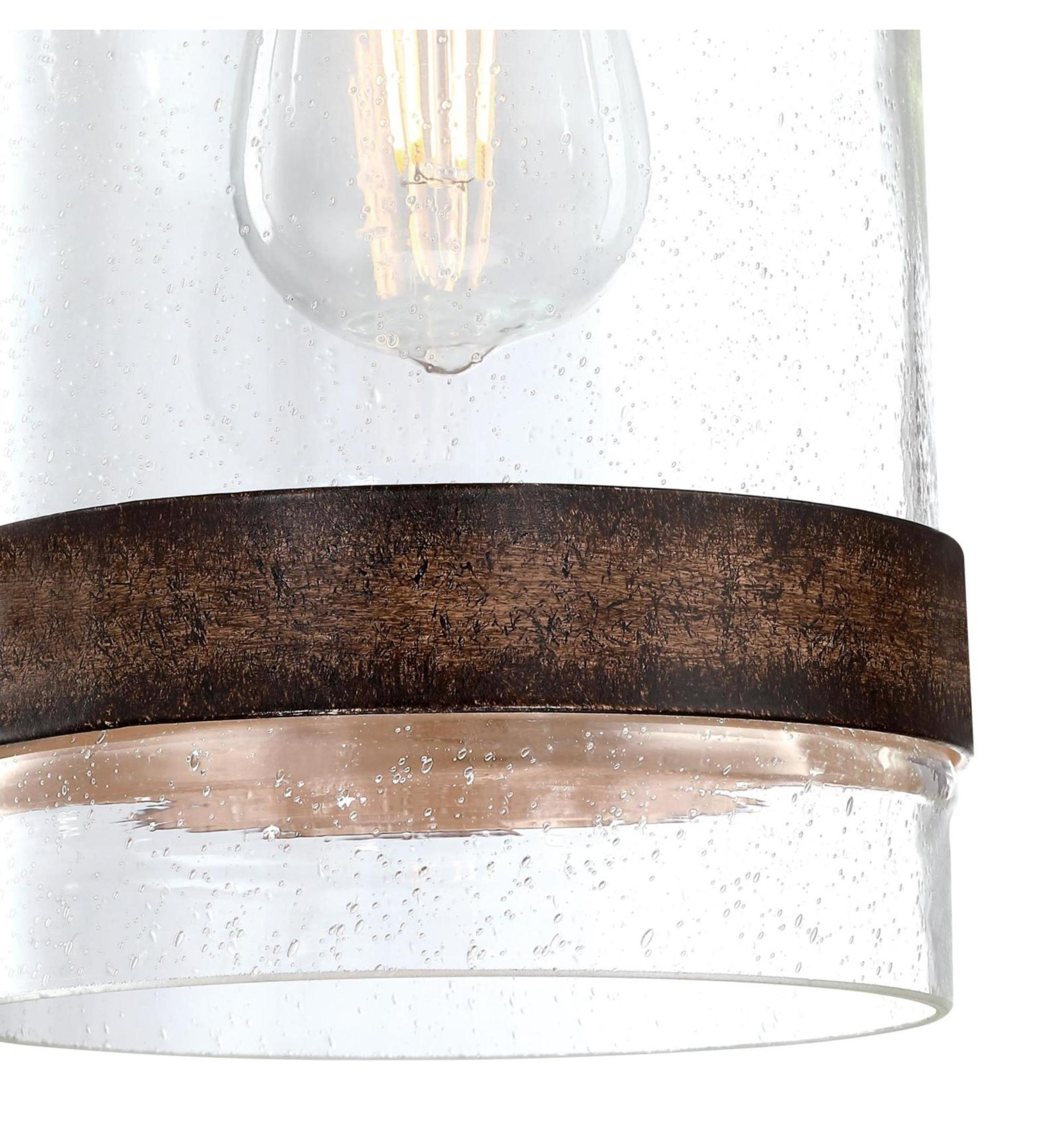 Westinghouse 6129800 Tarrant 6"W Wood Mini Pendant - Industrial ...