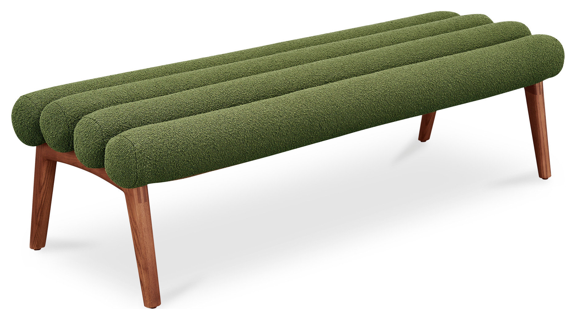 Arlo Dark Green Upholstery Bench - Midcentury - Upholstered Benches ...