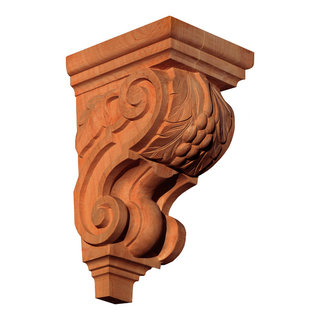 Hand Carved Grape Corbel, Cherry Wood - Mediterranean - Corbels - by ...