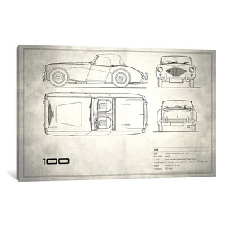 "Austin-Healey 100 (Vintage Silver)" by Mark Rogan, Canvas Print ...