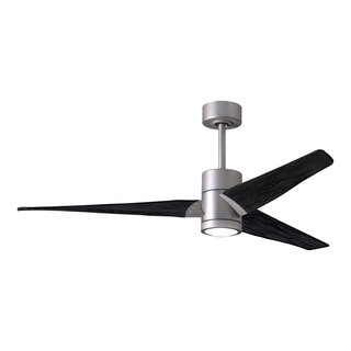 Super Janet 6-Speed DC 60" Ceiling Fan w/ Integrated Light Kit in Brushed Nick, 12.000 ...