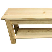 Pine Wood Storage Bench With Shelf, 42" - Transitional - Accent And ...
