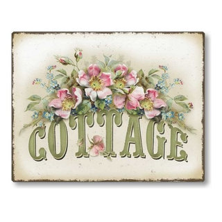 Vintage-Style Rose Cottage Sign - Contemporary - Wall Accents - by ...