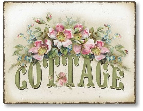 Vintage-Style Rose Cottage Sign - Contemporary - Wall Accents - by ...