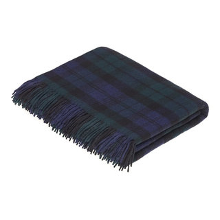 Tartan, Merino Lambswool, Black Watch, Throw Blanket - Rustic - Throws ...