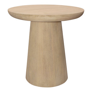 Howard Modern Round Top End Table, Natural Finish, Solid Wood ...