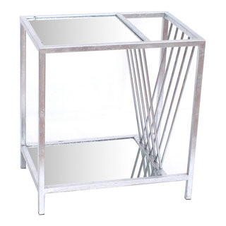 15" x 23" x 24" Silver Metal End Table - Contemporary - Side Tables And ...