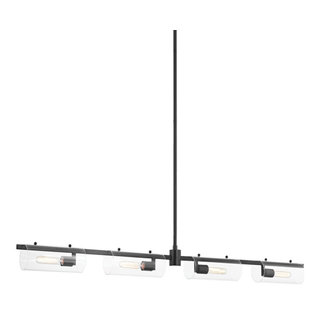 Ariel Four Light Island Pendant, Soft Black - Transitional - Kitchen ...