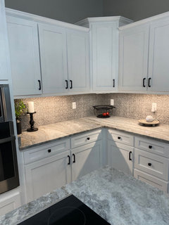 Backsplash ideas for kitchen with River Blue/Fantasy Blue countertops?