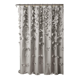 Lush Decor Riley Shower Curtain Light Gray 72X72 - Traditional - Shower ...