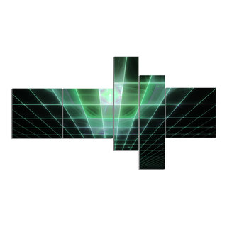 Light Green Bat on Radar Screen, Multipanel Abstract Canvas Art Print ...