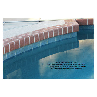 Small Grecian Pool with Irish Mist Pebble Sheen - Mediterranean - Pool ...