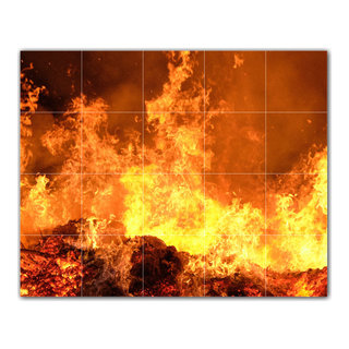 Fire Ceramic Tile Wall Mural HZ500609, 21.25" Wide x 17" High ...