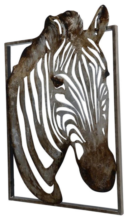 Unique Zebra Metal Art by Urban Port - Industrial - Metal Wall Art - by ...