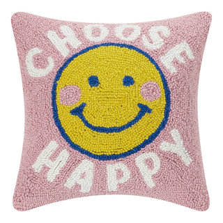 Choose Happy Hook Pillow - Contemporary - Decorative Pillows - by ...