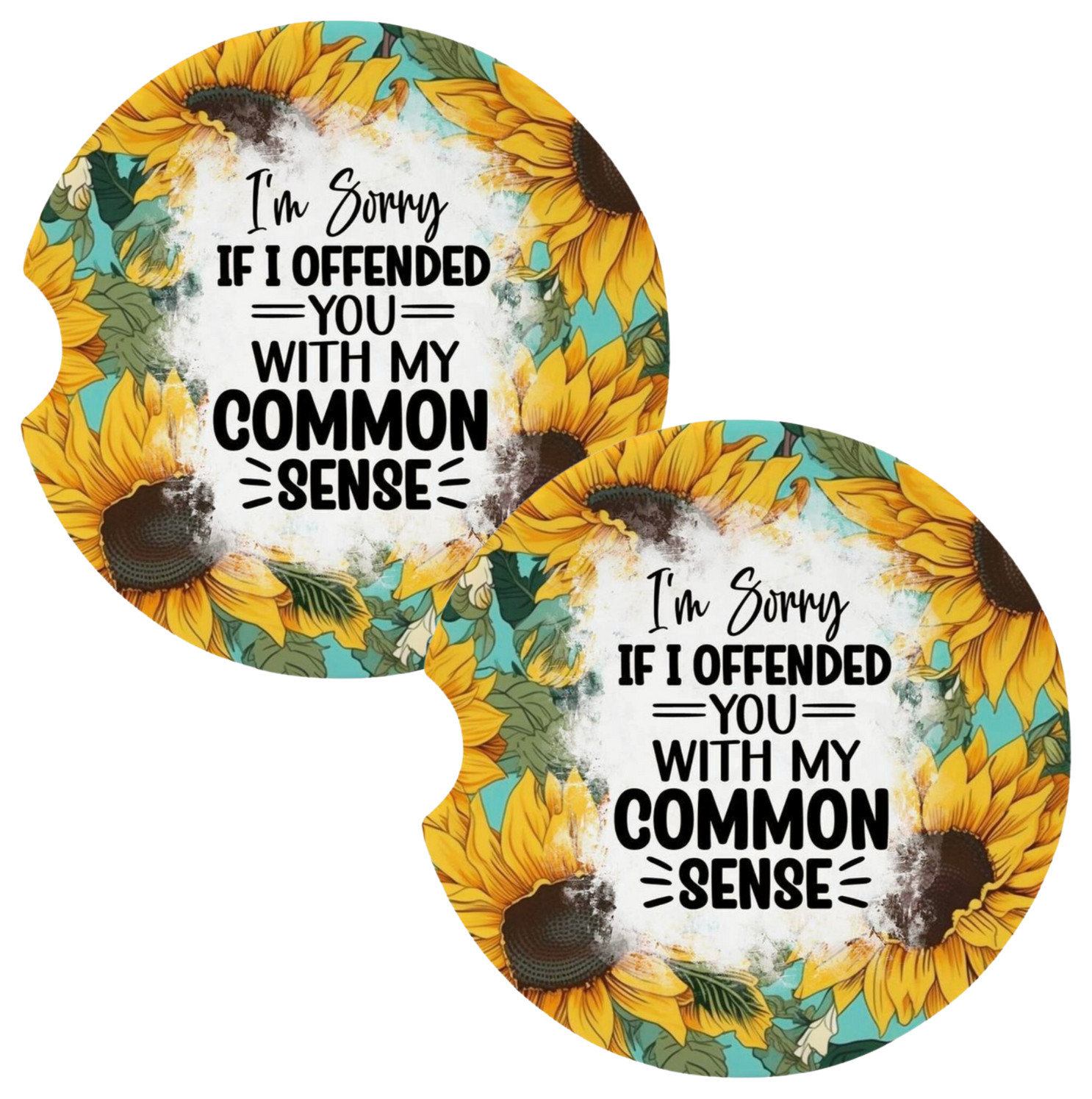 Sorry If I Offended You Snarky Funny Coasters for Car Cup Holders Set ...
