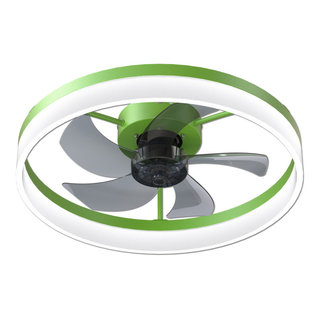 Green Ceiling Fans With Lights Dimmable LED - Contemporary - Ceiling ...