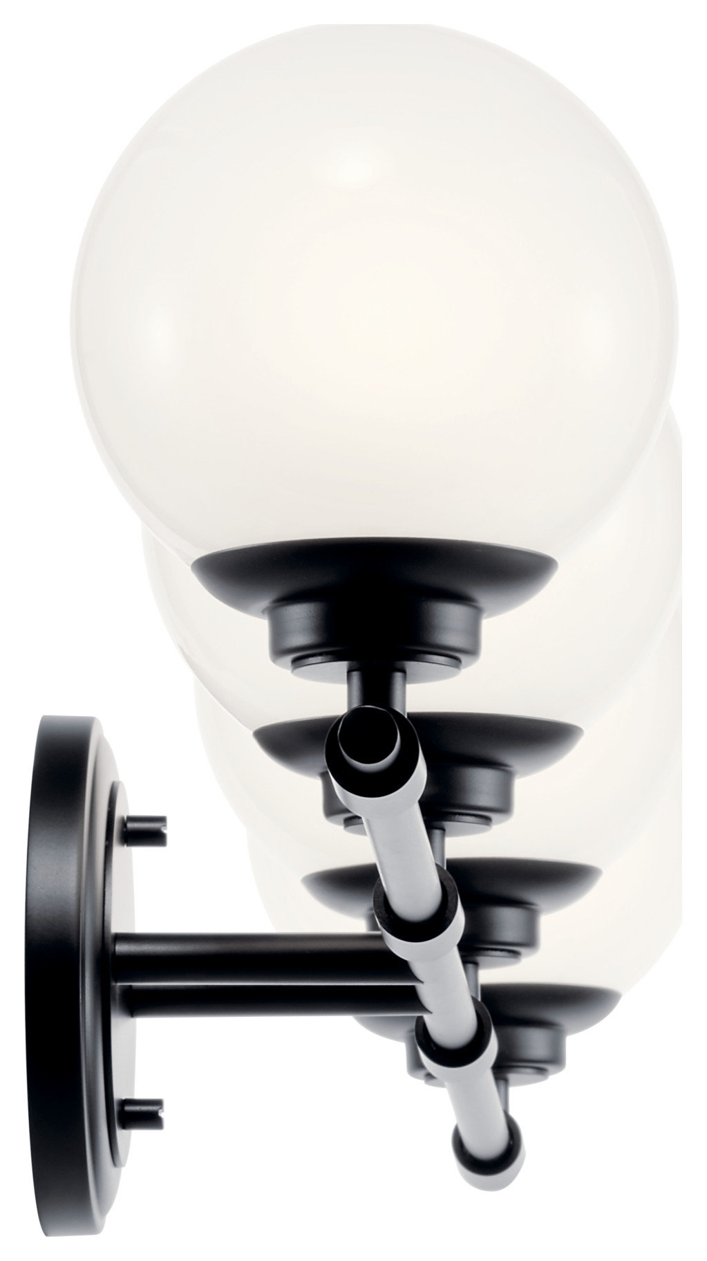 Benno 34" 4 Light Vanity With Opal Glass, Black - Contemporary ...