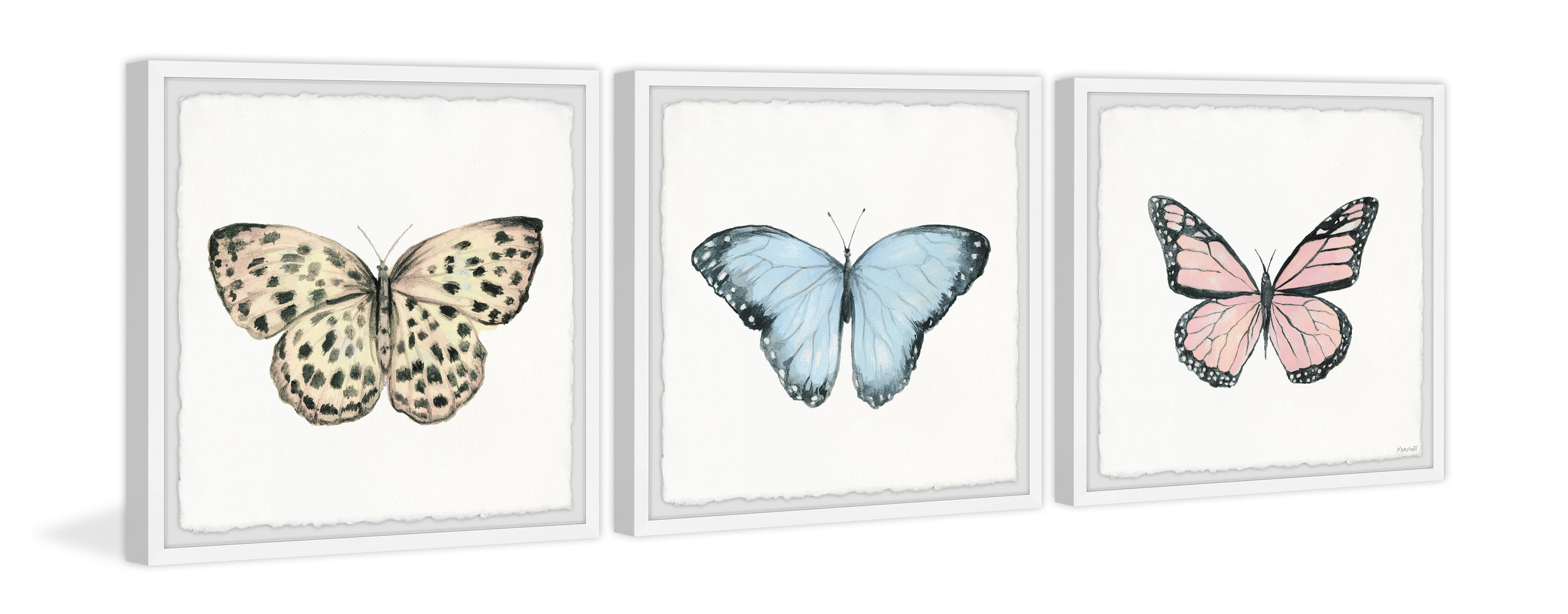 Colorful Butterflies Triptych, 96"x32" - Contemporary - Wall Accents ...