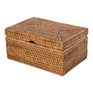 La Jolla Rattan Storage Box for Wet Wipes - Tropical - Jewelry Boxes ...
