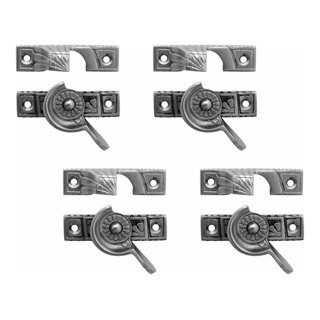 4 Piece Ornate Solid Brass Window Sash Lock Satin Chrome Renovators ...