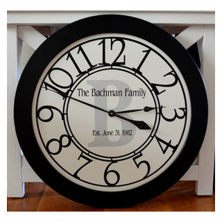 Black Framed Arabic Numbered Clocks - Other - by Wall Clock Designs | Houzz