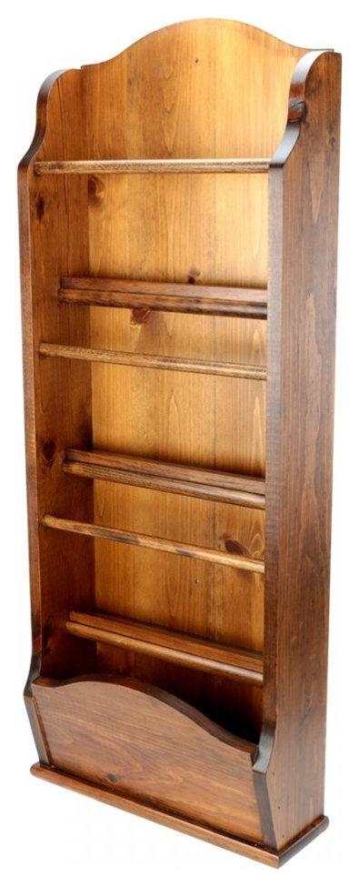 Magazine Rack or Paperwork Storage Organizer Antique Pine Wall Mount 40 ...