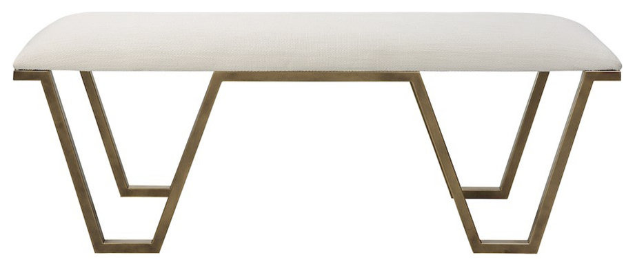Uttermost Farrah Geometric Bench, 23676 - Contemporary - Upholstered ...