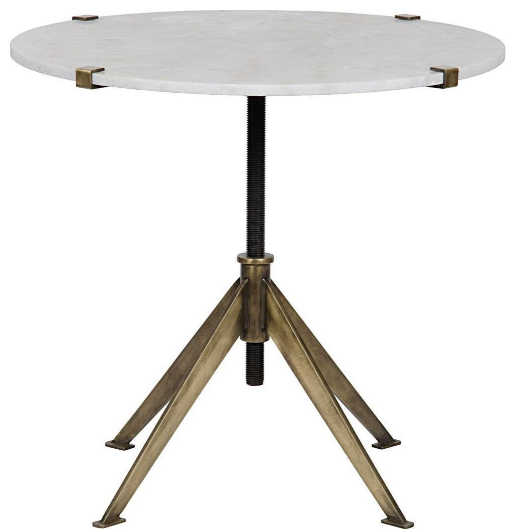 Antique Brass Metal Side Table Large, Adjustable, Large - Contemporary ...