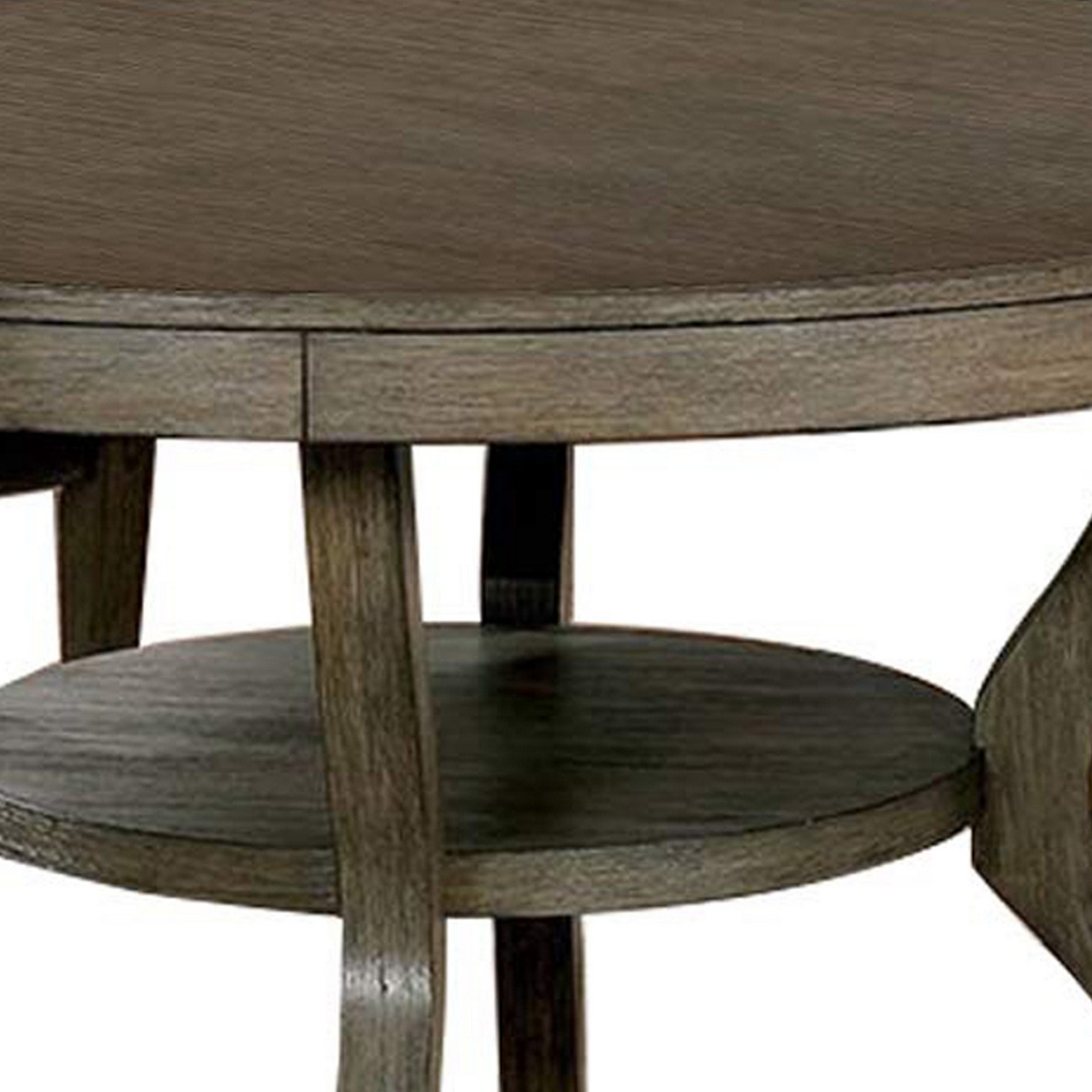 Benzara BM230087 48" Wooden Round Dining Table With Angled Legs, Brown ...
