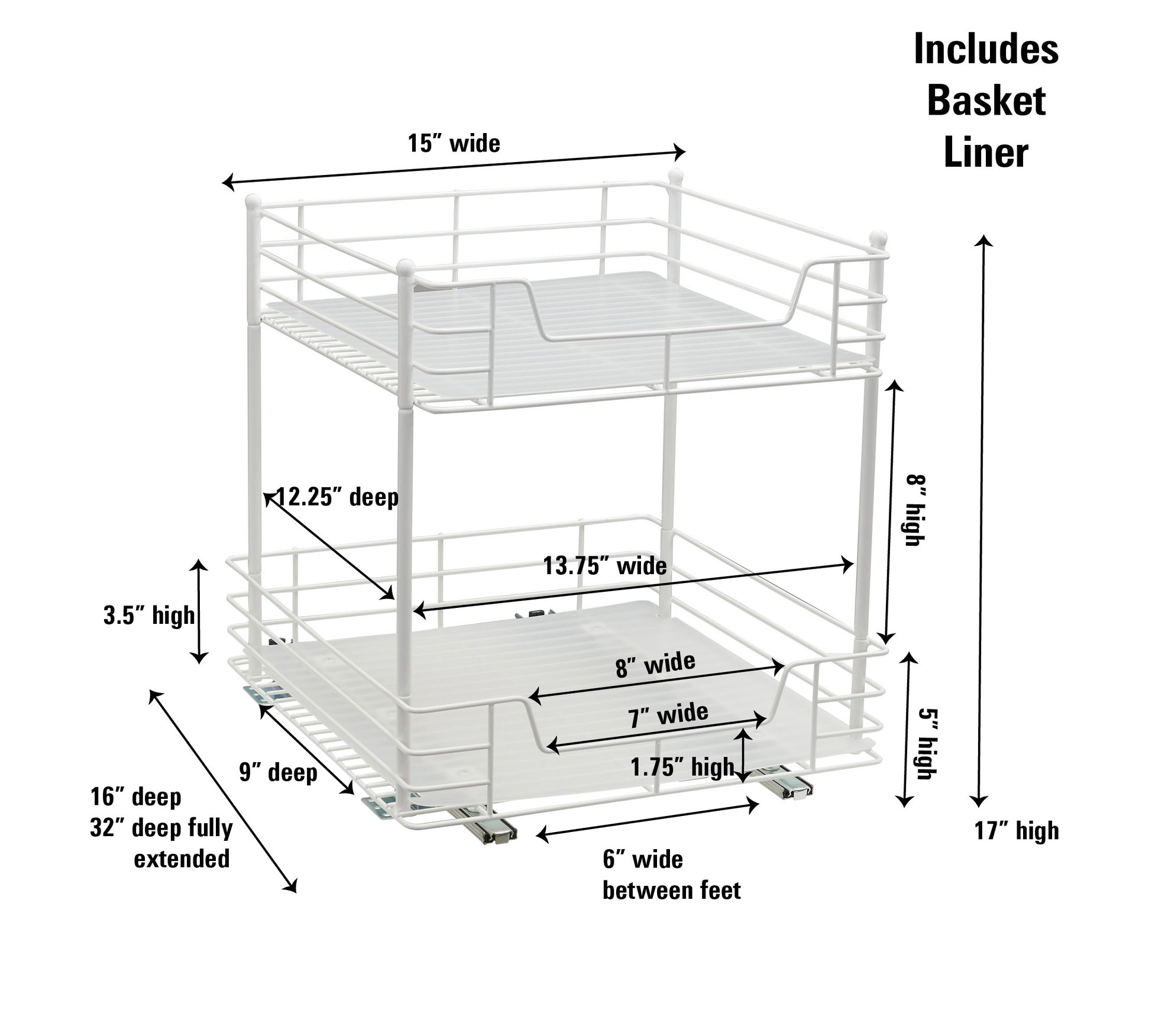 2-Tier Sliding Pantry Organizer, Large - Pantry And Cabinet Organizers ...