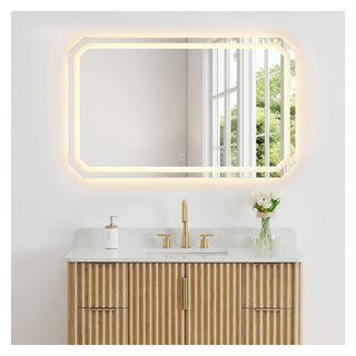Luma Octogan Frameless LED Bathroom Vanity Mirror, 48" - Modern ...