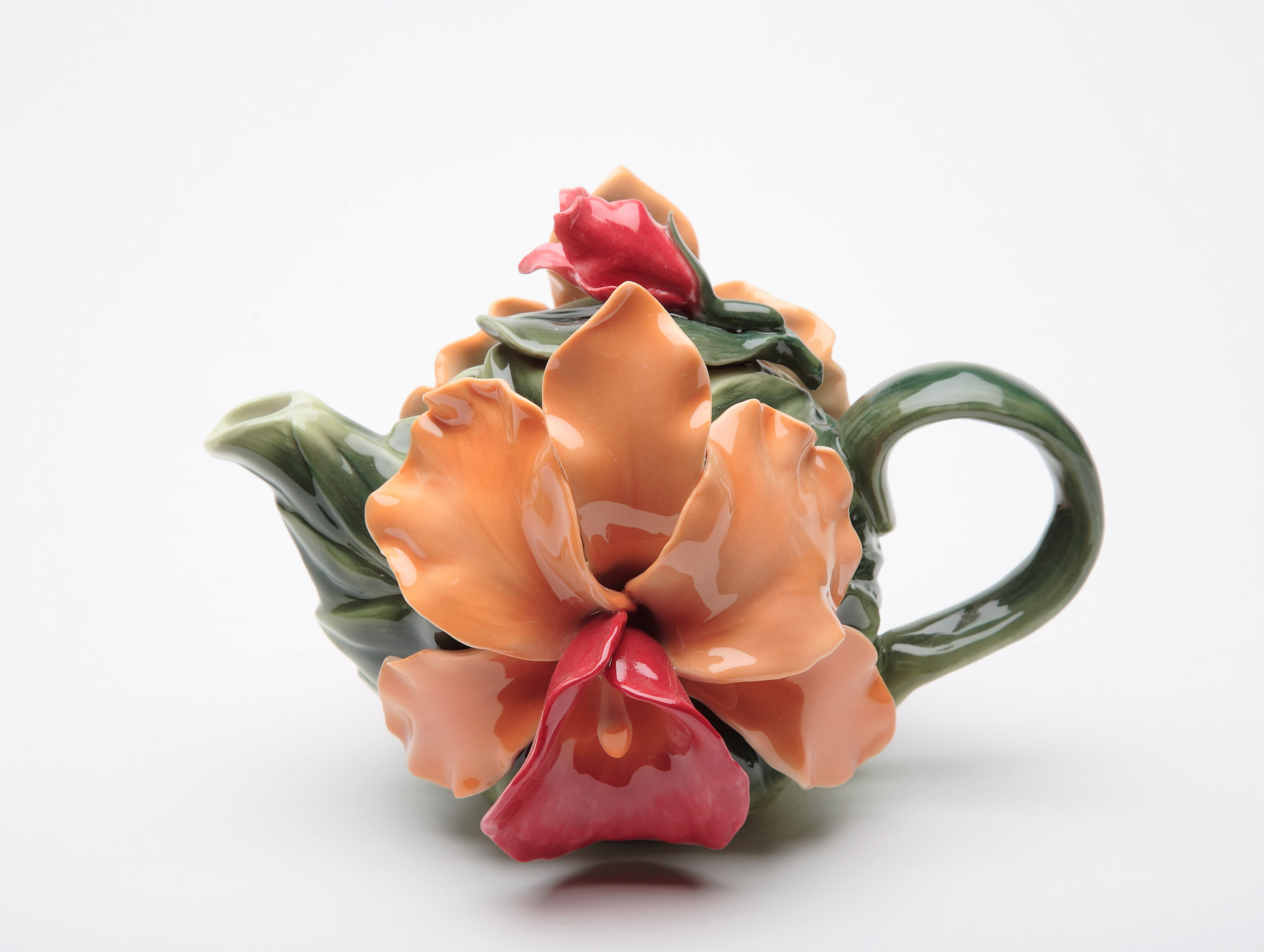 Orange Orchid Teapot, 8 oz. - Traditional - Teapots - by Cosmos Gifts ...