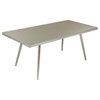 Pangea Home Chelsea 30" Modern Aluminum Dining Table in Slate Gray ...