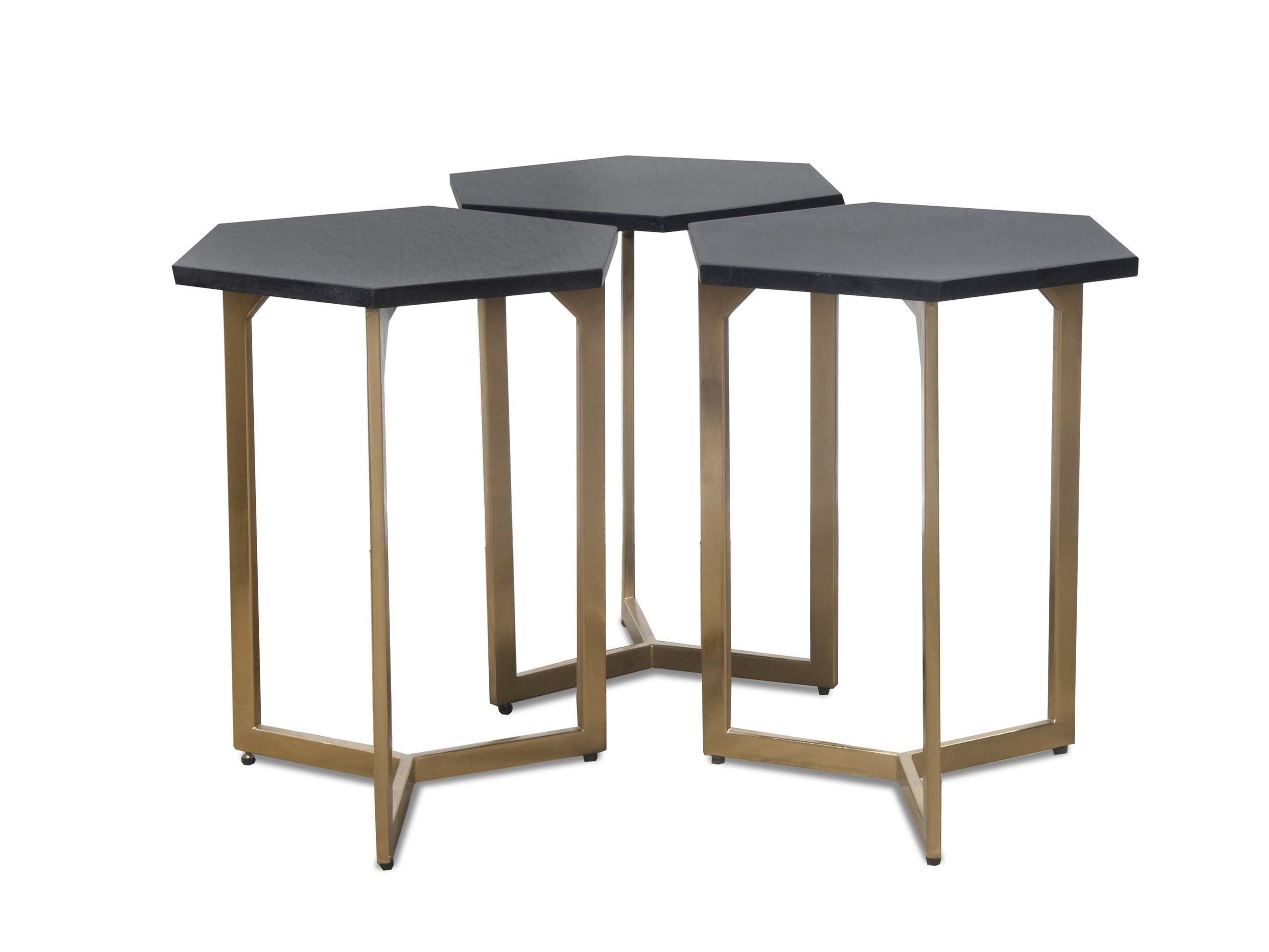 RK-36318G Hex End Table, Set of 3 - Contemporary - Side Tables And End ...