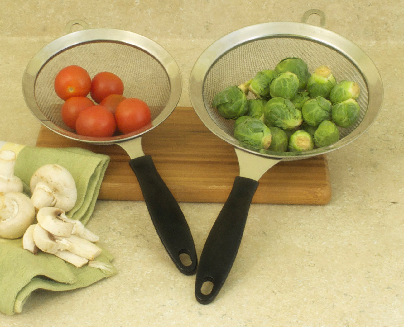 Cook Pro 2 Piece Stainless Steel Strainers with Bakelite Handles ...
