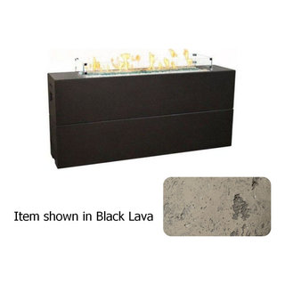 American Fyre Milan Tall Linear Firetable NG, Light Basalt ...