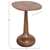 Modern Sculptural Wood End Table, Stained Brown Finish - Transitional ...
